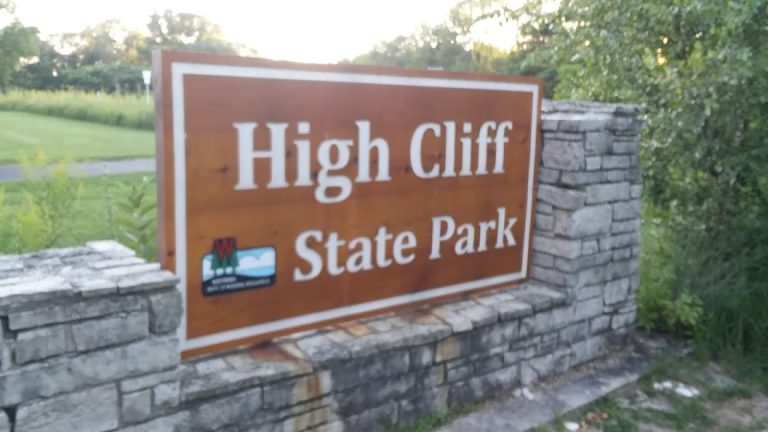 New stairs being installed down trail at High Cliff State Park ...