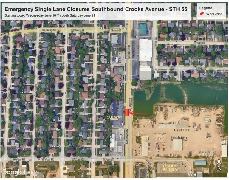 Pavement buckle closes part of Crooks Avenue in Kaukauna - Kaukauna ...