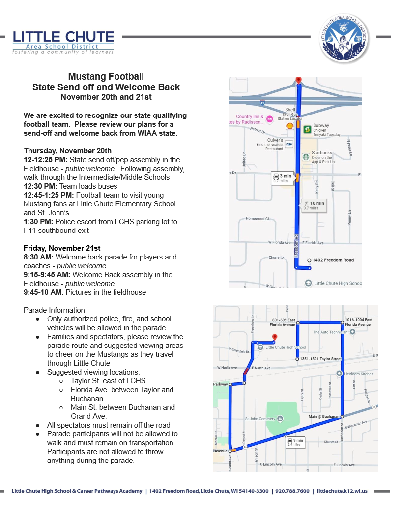 Little Chute Mustangs state send-off and welcome back - Kaukauna ...